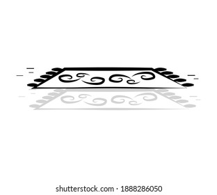 Flying Carpet On White Background Silhouette Stock Vector (Royalty Free ...