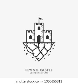 Flying Castle Concept Illustration Vector Design Stock Vector (Royalty ...