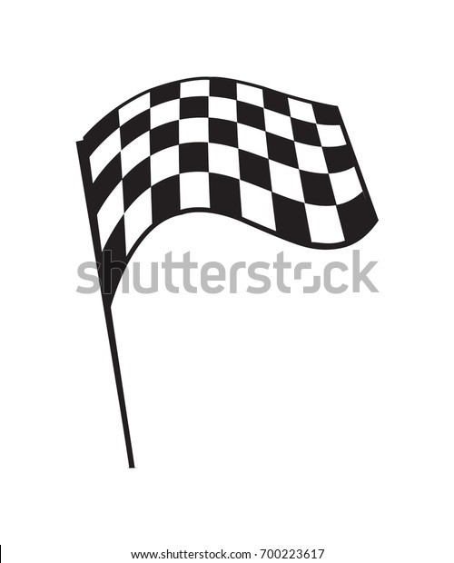 Flying Checkered Flag Illustration Design Isolated Stock Vector ...