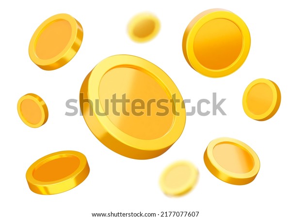 Flying Coins 3d Set Enrichment Bright Stock Vector (Royalty Free ...