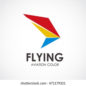 Flying Color Wing Abstract Vector Logo Stock Vector (Royalty Free ...
