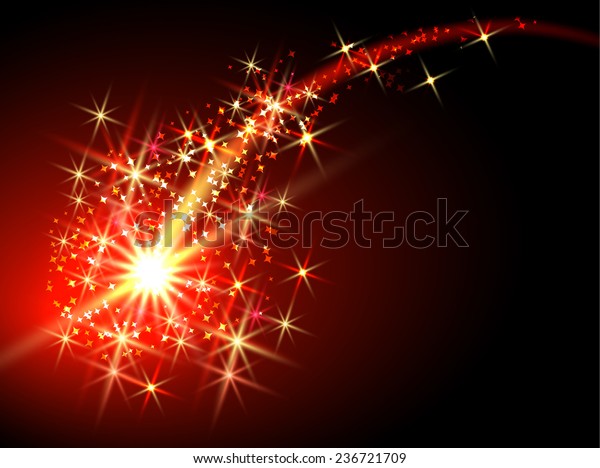 Flying Comet Curved Glowing Tail Stock Vector (Royalty Free) 236721709 ...