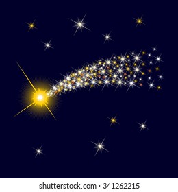 Flying Comet Isolated Vector Illustration Stock Vector (Royalty Free ...
