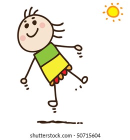 Flying Doodle Child Stock Vector (Royalty Free) 50715604 | Shutterstock