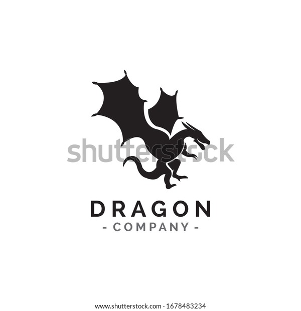 Flying Dragon Logo Template Vector Illustration Stock Vector (Royalty ...