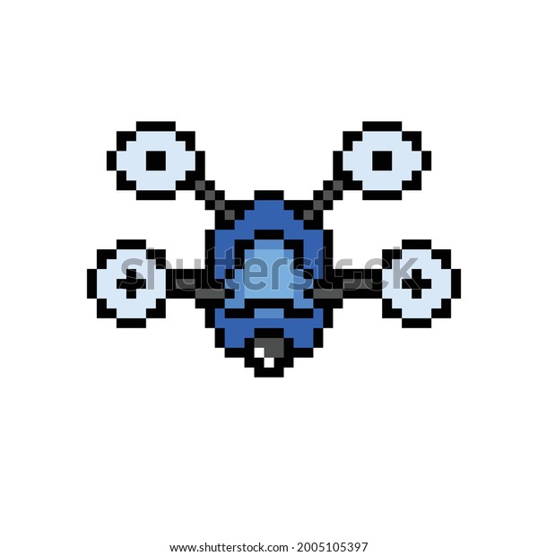 Flying Drone Pixel Art Style: เวกเตอร์สต็อก (ปลอดค่าลิขสิทธิ์ ...