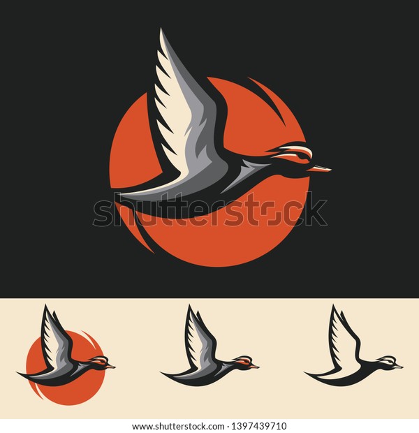 Flying Duck Mascot Logo Vector Stock Vector (Royalty Free) 1397439710 ...