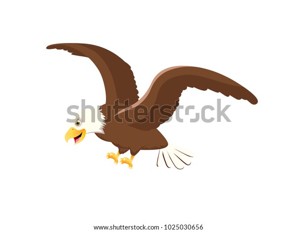 Flying Eagle Cartoon Vector Image Stock Vector (Royalty Free) 1025030656