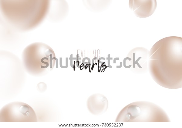 Flying Falling Beige Natural Pearls Dew Stock Vector (Royalty Free ...