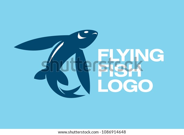 Flying Fish Silhouette Logo Template Vector Stock Vector (Royalty Free ...