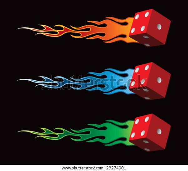 Flying Flaming Dice Stock Vector (Royalty Free) 29274001 | Shutterstock