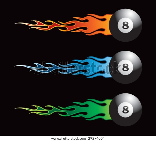 Flying Flaming Eight Balls Stock Vector (Royalty Free) 29274004 ...