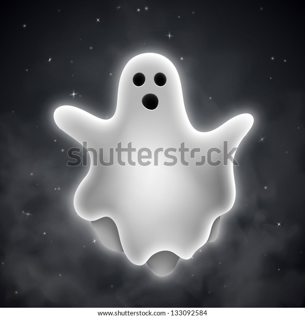 Flying Ghost Outdoors Eps 10 Stock Vector (Royalty Free) 133092584