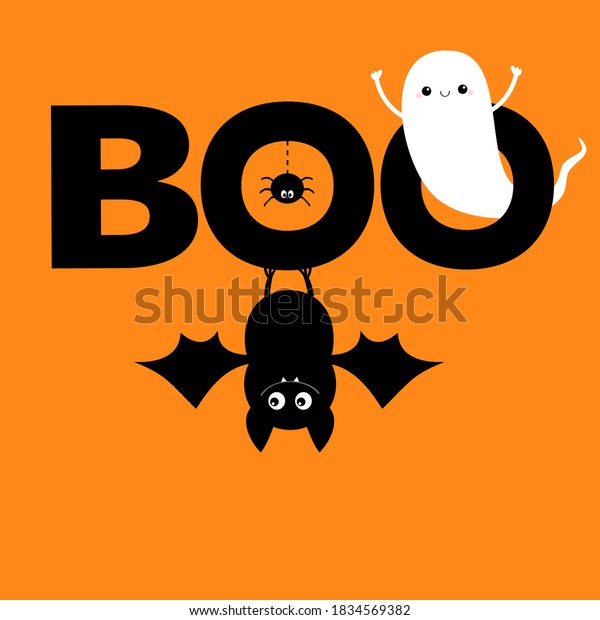 Flying Ghost Spirit Hanging Bat Boo Stock Vector (Royalty Free ...