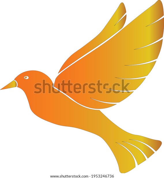 Flying Golden Pigeon Logo Vector Illustration Stock Vector (Royalty ...