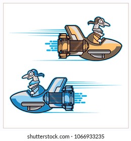 Flying Jet Cartoon Style Stock Vector (Royalty Free) 1066933235 ...