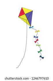 Flying Kite Vector Kids Stock Vector (Royalty Free) 1246797610 ...