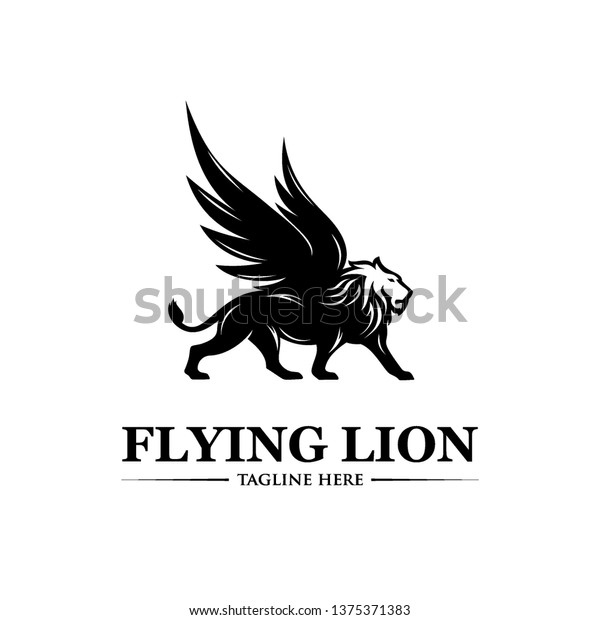 Flying Lion Logo Stock Vector (Royalty Free) 1375371383 | Shutterstock