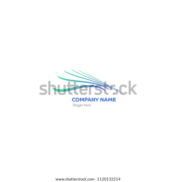Flying Logo Swoosh Represent Sky Land Stock Vector (Royalty Free ...