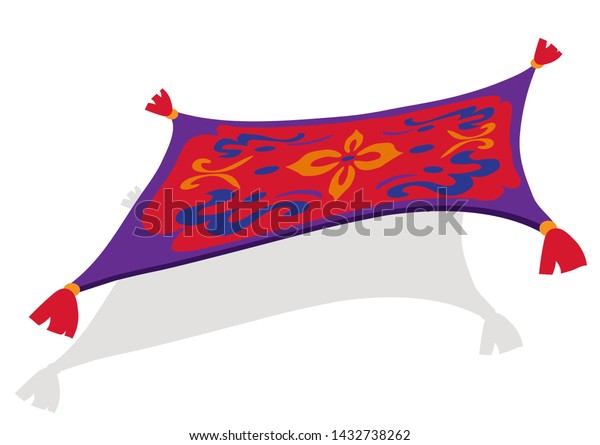 Flying Magic Carpet On White Background Stock Vector (Royalty Free ...