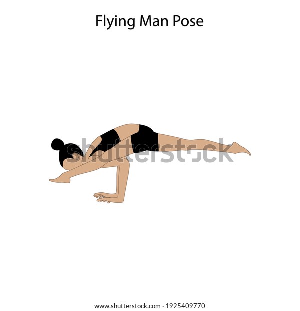 Flying Man Pose Yoga Workout Stock Vector (Royalty Free) 1925409770 ...