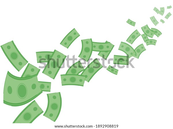 Flying Money Background Vector Illustration Cartoon Arkivvektor ...