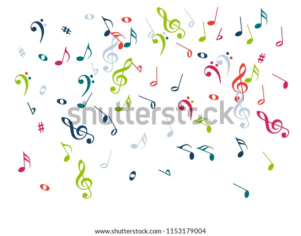 Flying Music Notes Chaos Vector Confetti Stock Vector (Royalty Free ...