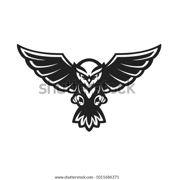 Flying Owl Logo Mascot Stock Vector (Royalty Free) 1011686371