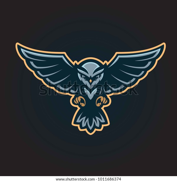Flying Owl Logo Mascot Stock Vector (Royalty Free) 1011686374