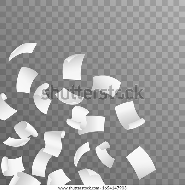Flying Paper Sheets Isolated On Transparent Stock Vector (Royalty Free ...