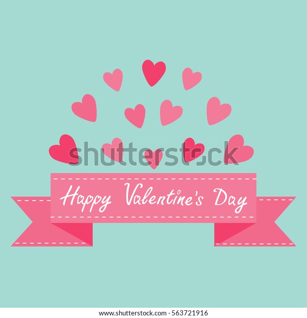 Flying Pink Heart Dash Line Ribbon Stock Vector (Royalty Free ...