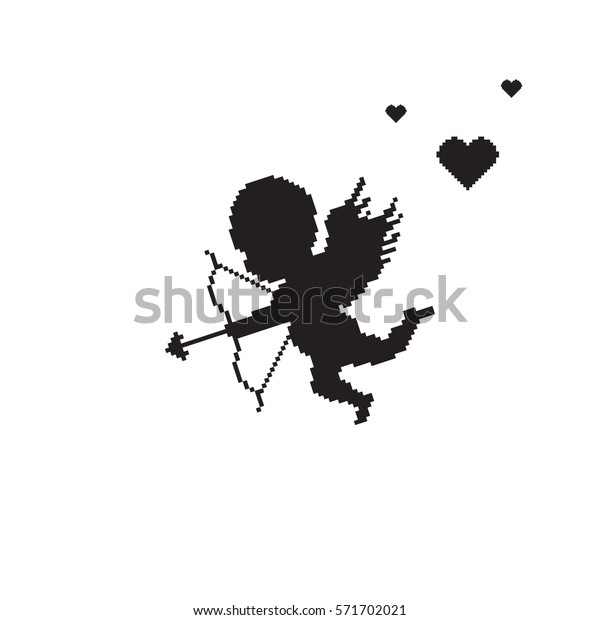 Flying Pixel Art Cupid Valentine Day: เวกเตอร์สต็อก (ปลอดค่าลิขสิทธิ์ ...
