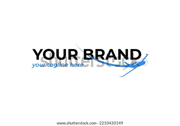 Flying Plane Logo Template Aviation Business Stock Vector (Royalty Free ...