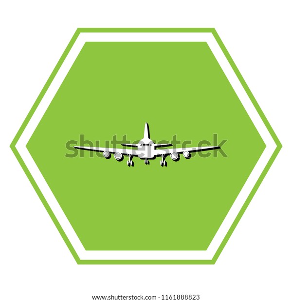 Flying Plane Sign Front View Vector: เวกเตอร์สต็อก (ปลอดค่าลิขสิทธิ์ ...