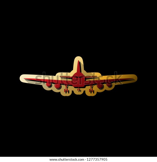 Flying Plane Sign Front View Vector Stock Vector (Royalty Free ...