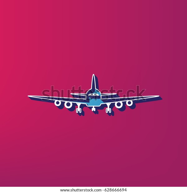Flying Plane Sign Front View Vector Stock Vector (Royalty Free ...