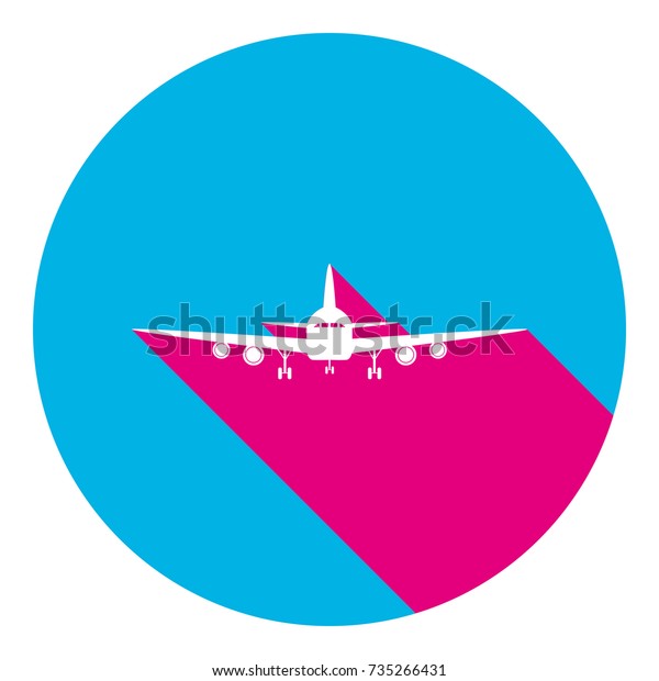 Vektor Stok Flying Plane Sign Front View Vector (Tanpa Royalti ...