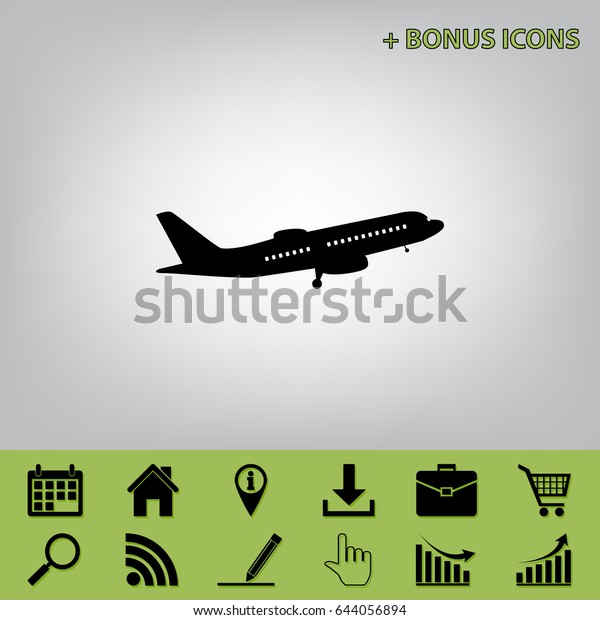 Flying Plane Sign Side View Vector Stock Vector (Royalty Free ...