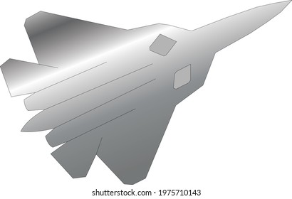 Flying Plane Silver Color On White Stock Vector (Royalty Free ...