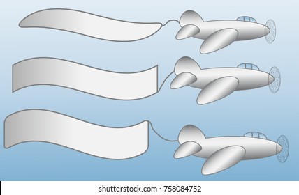 Flying Planes Set Banners Template Text Stock Vector (Royalty Free ...