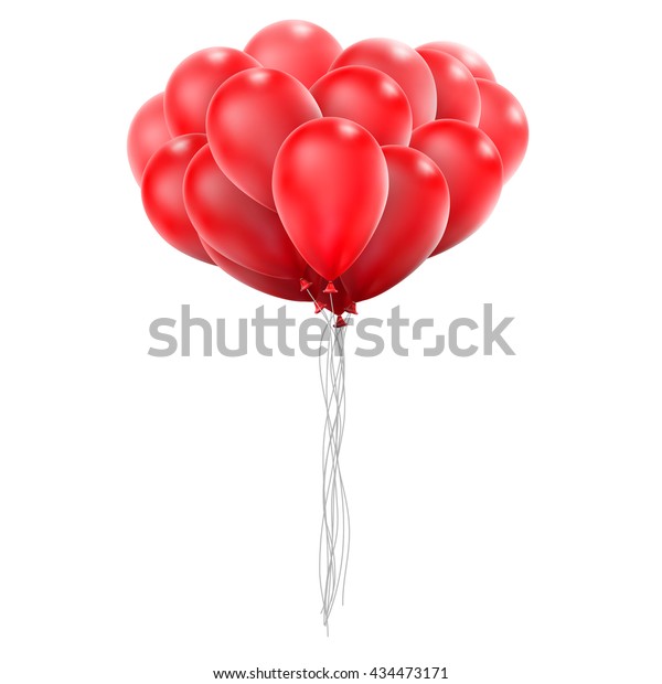 Flying Realistic Red Glossy Balloons Holiday Stock Vector (Royalty Free ...