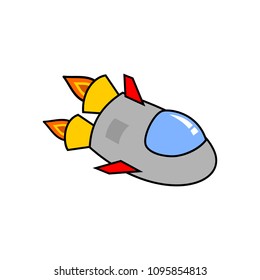 Flying Rocket Cartoon Simple Stock Vector (Royalty Free) 1095854813 ...
