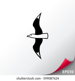 Flying Seagull Icon Stock Vector (Royalty Free) 599087624 | Shutterstock