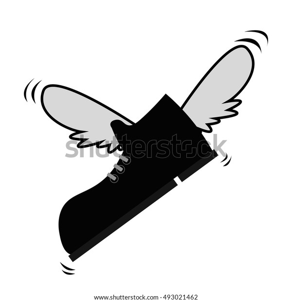 Flying Shoe Flat Cartoon Stock Vector (Royalty Free) 493021462 ...
