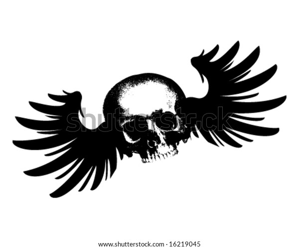 Flying Skull Vector Illustration Stock Vector (Royalty Free) 16219045 ...