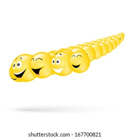 Flying Smileys On White Background Stock Vector (Royalty Free ...