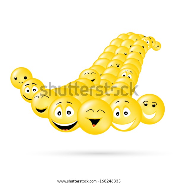 Flying Smileys On White Background Stock Vector (Royalty Free ...