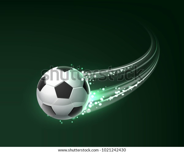 Flying Soccer Ball Shine Motion Blur Stock Vector (Royalty Free) 1021242430