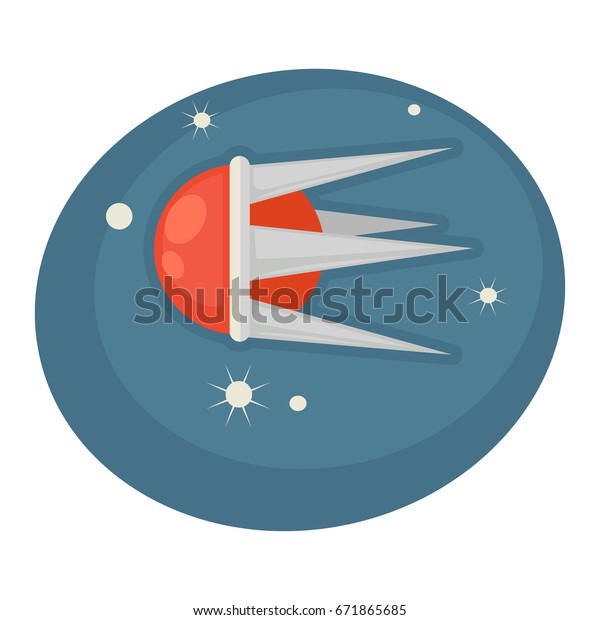 Flying Spaceship Round Shape Sharp Frame Stock Vector (Royalty Free ...