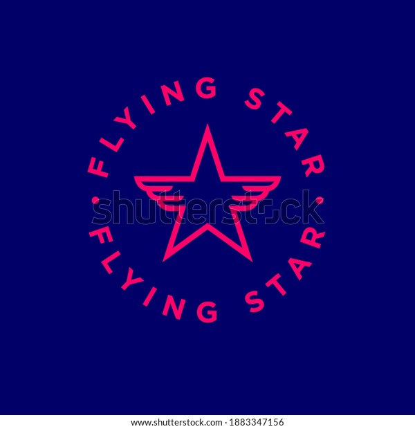 Flying Star Logo Star Wings Inside Stock Vector (Royalty Free) 1883347156